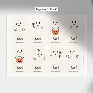 Editable Ghost Favor Tags | Halloween Favors Tag Template | Fall Treat ...