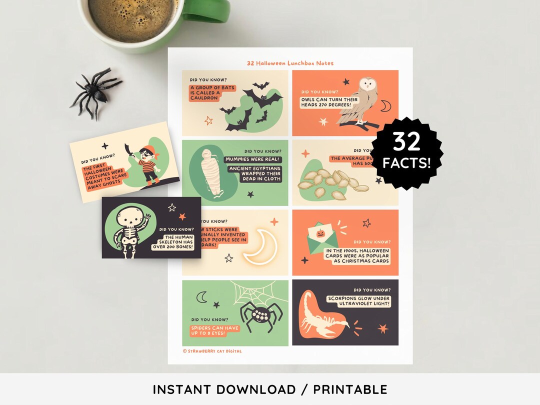 Halloween Lunch Box Notes | Printable Lunch Notes for Kids | Halloween ...