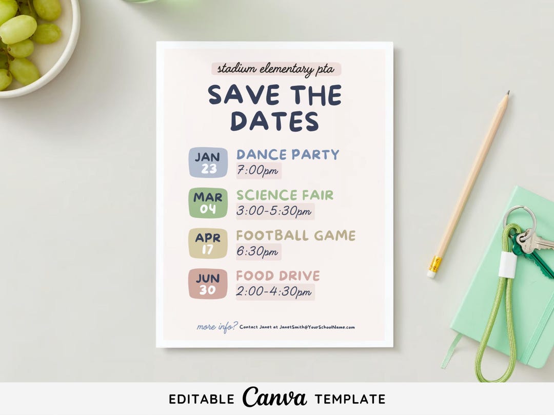 Editable Save the Dates Canva Template Natural Tones | Upcoming Events ...