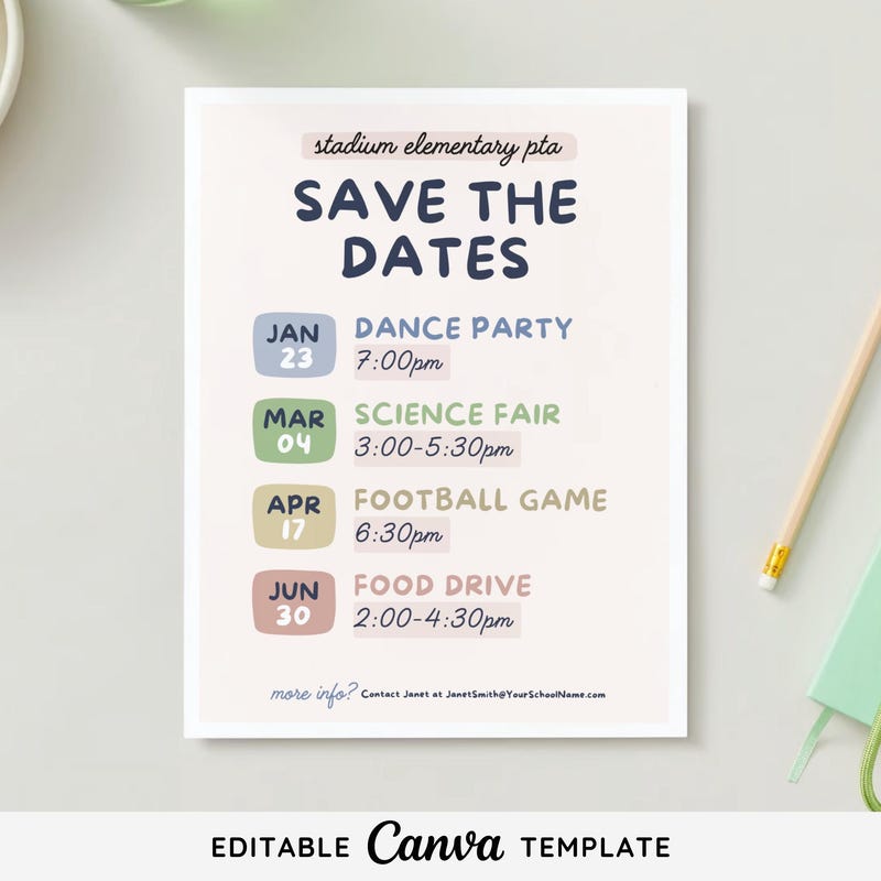 Calendar Save the Date - Etsy