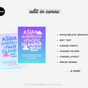 Editable AAPI Heritage Month Poster Template | AANHPI Flyer Template ...