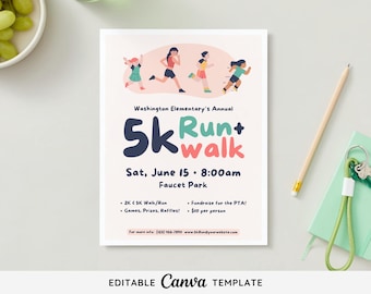 Editable Fun Run Flyer Template | 5k Event Flyer | Printable 5k Event ...