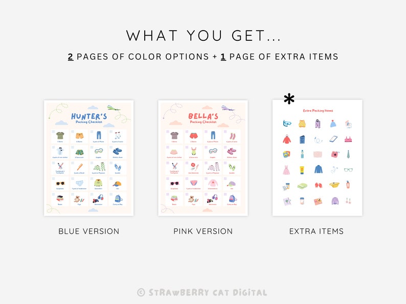 Editable Packing List for Kids Template Kids Visual Packing List Summer ...