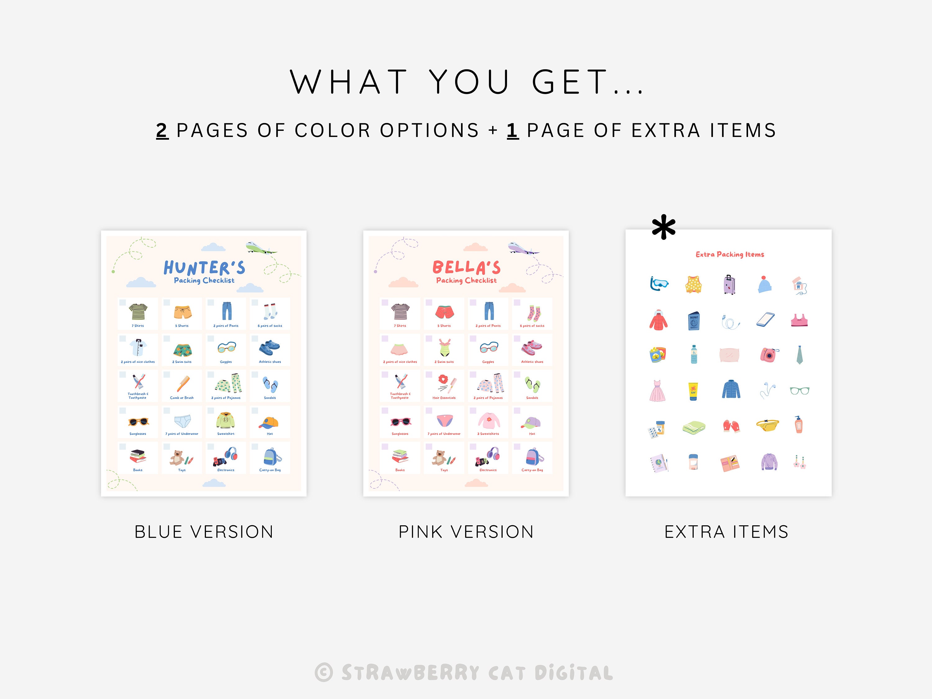 Editable Packing List for Kids Template Kids Visual Packing List Summer ...