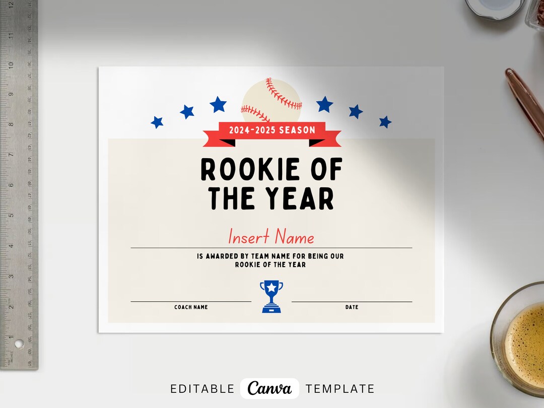 Editable Baseball Certificate | End of Season Award | T-ball Softball ...