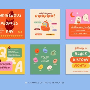 50 Bold and Colorful Teacher Instagram Post Templates | Education ...