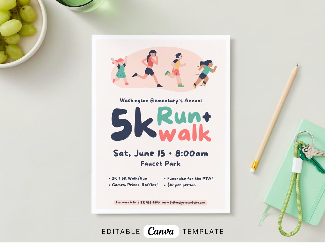 Editable Fun Run Flyer Template 5k Event Flyer Printable 5k Event ...