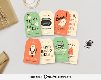 Editable Ghost Favor Tags | Halloween Favors Tag Template | Fall Treat ...