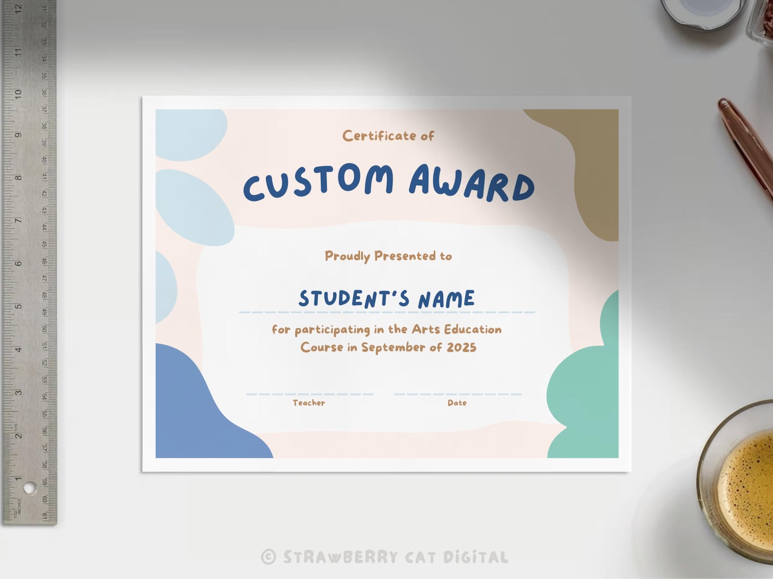 Custom Award Certificate Canva Template Bundle | Editable Digital ...