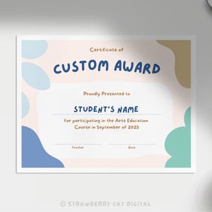 Custom Award Certificate Canva Template Bundle | Editable Digital ...
