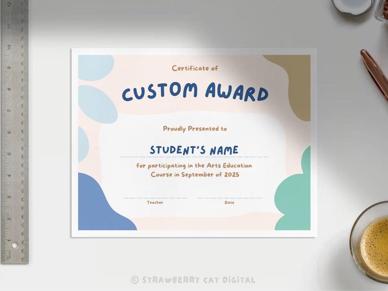 Custom Award Certificate Canva Template Bundle | Editable Digital ...