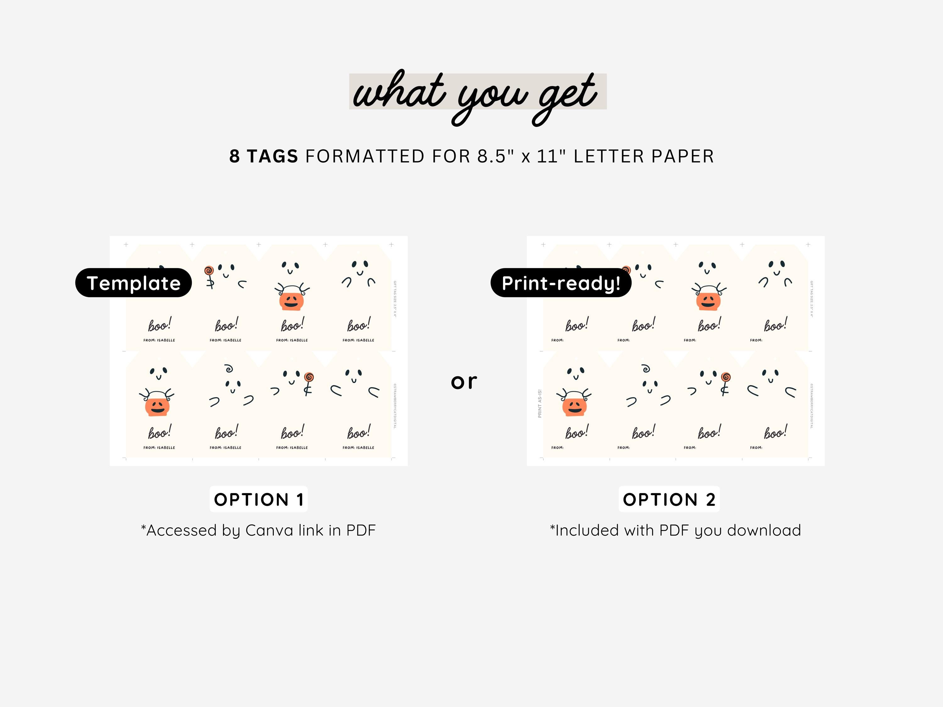 Editable Ghost Favor Tags | Halloween Favors Tag Template | Fall Treat ...