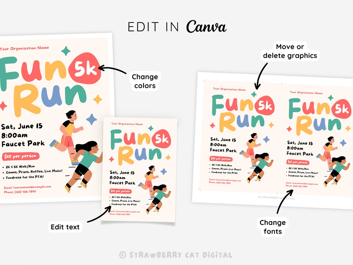 Editable Fun Run Flyer Template 5k Event Flyer Printable 5k Event ...