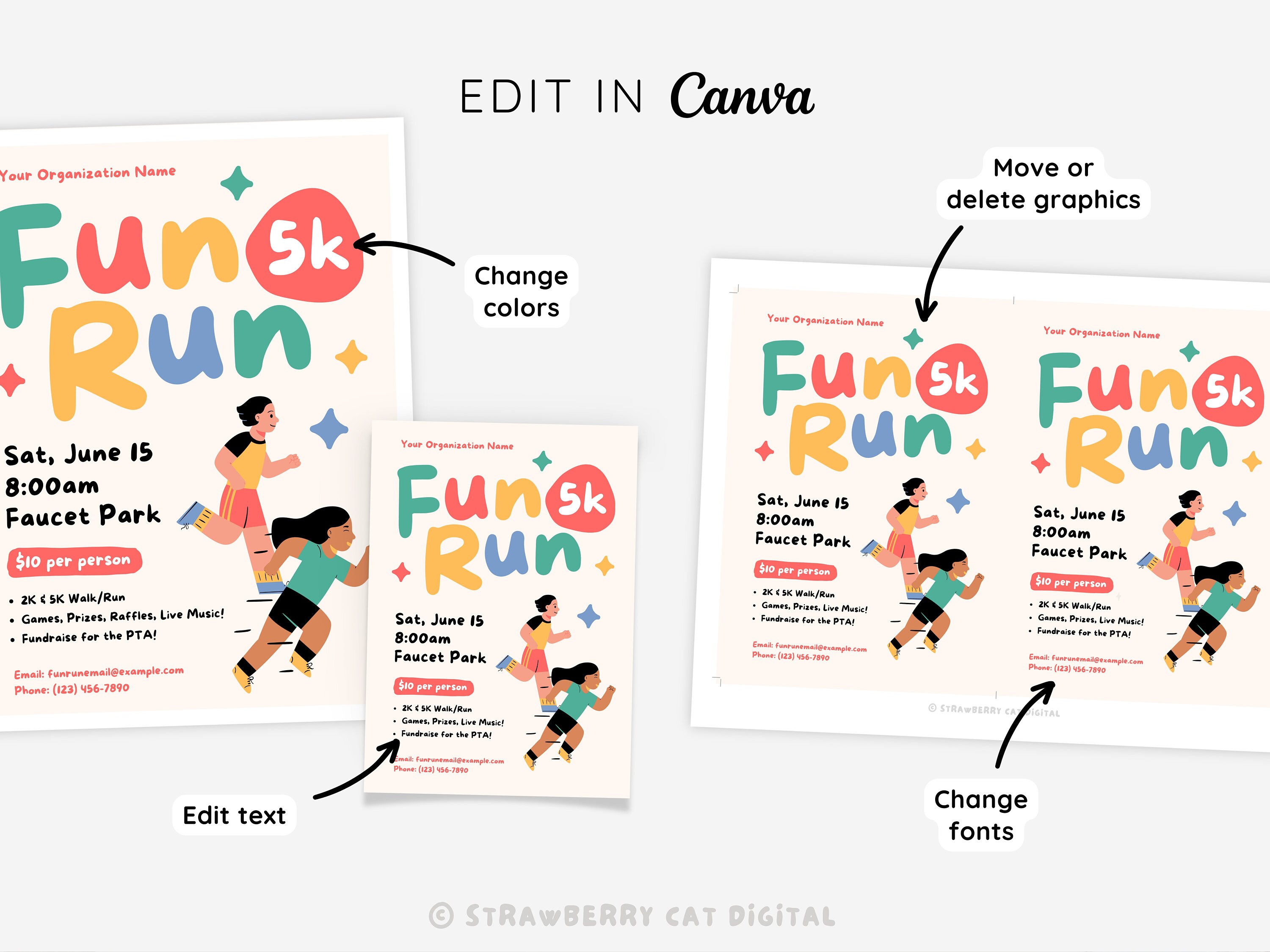 Editable Fun Run Flyer Template 5k Event Flyer Printable 5k Event ...