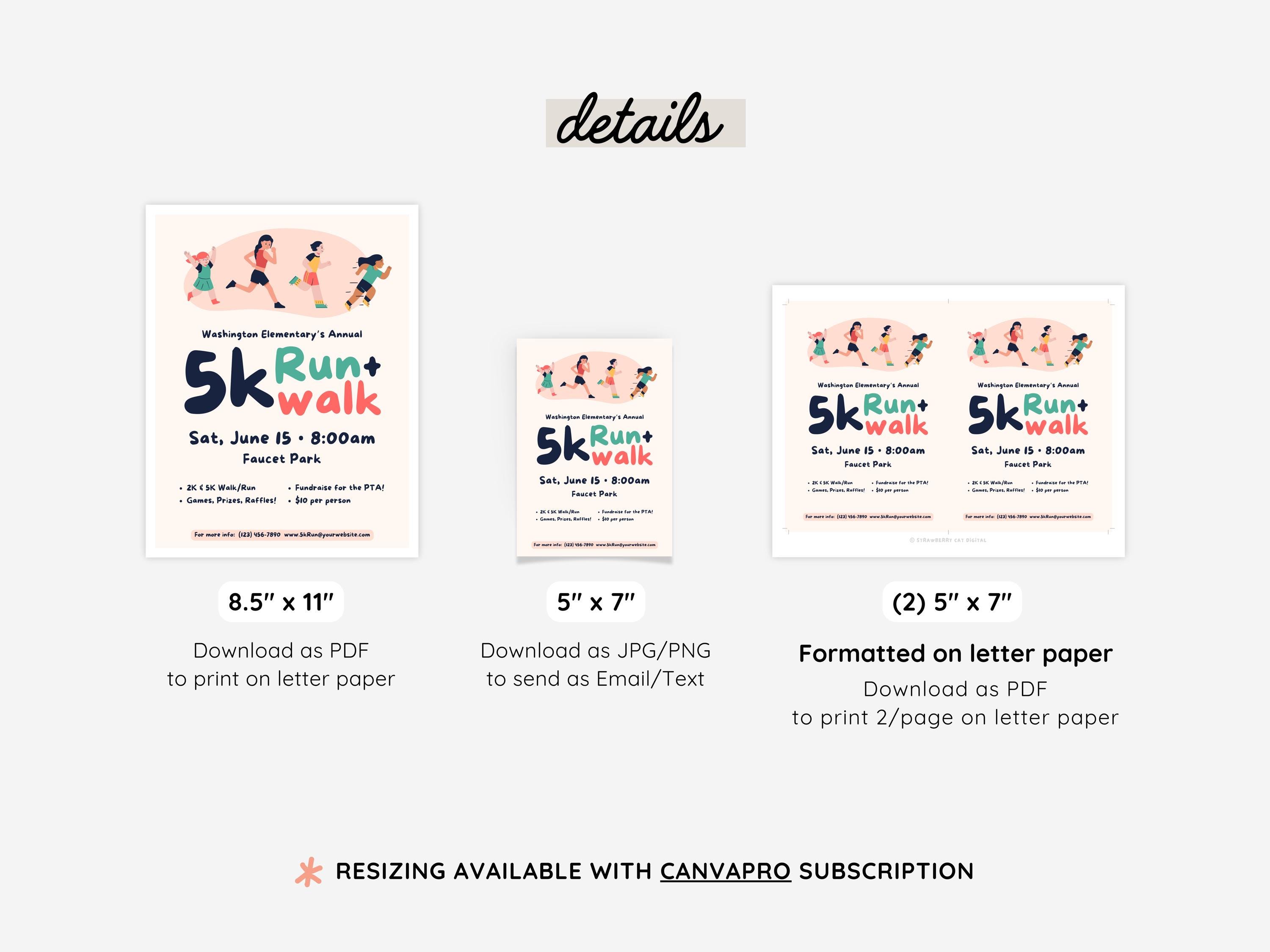 Editable Fun Run Flyer Template | 5k Event Flyer | Printable 5k Event ...