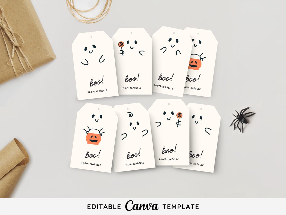 Editable Ghost Favor Tags | Halloween Favors Tag Template | Fall Treat ...