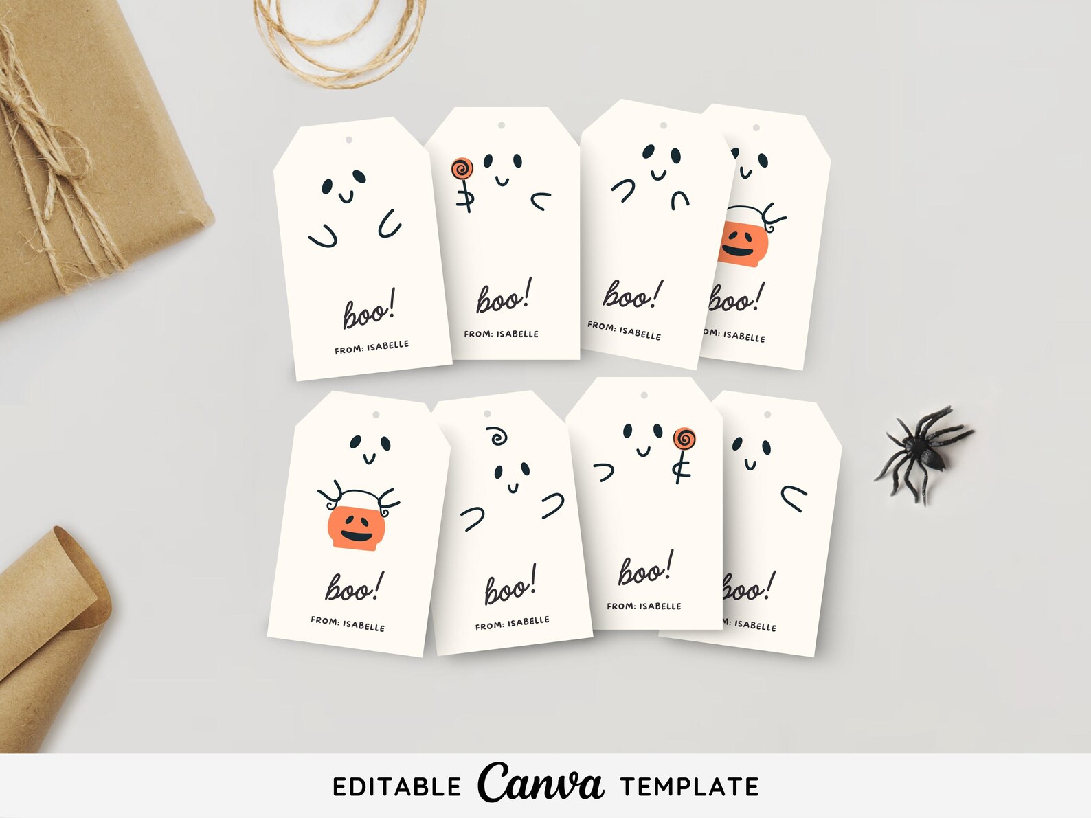 Editable Ghost Favor Tags | Halloween Favors Tag Template | Fall Treat ...
