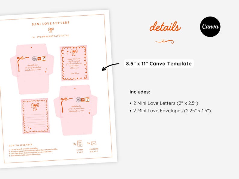 Editable Mini Love Letter and Envelope Template | Printable Valentines ...