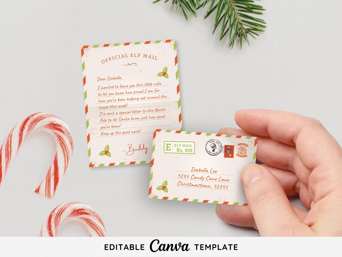 Editable Mini Elf Letter and Envelope | Printable Elf Notes | Elf ...
