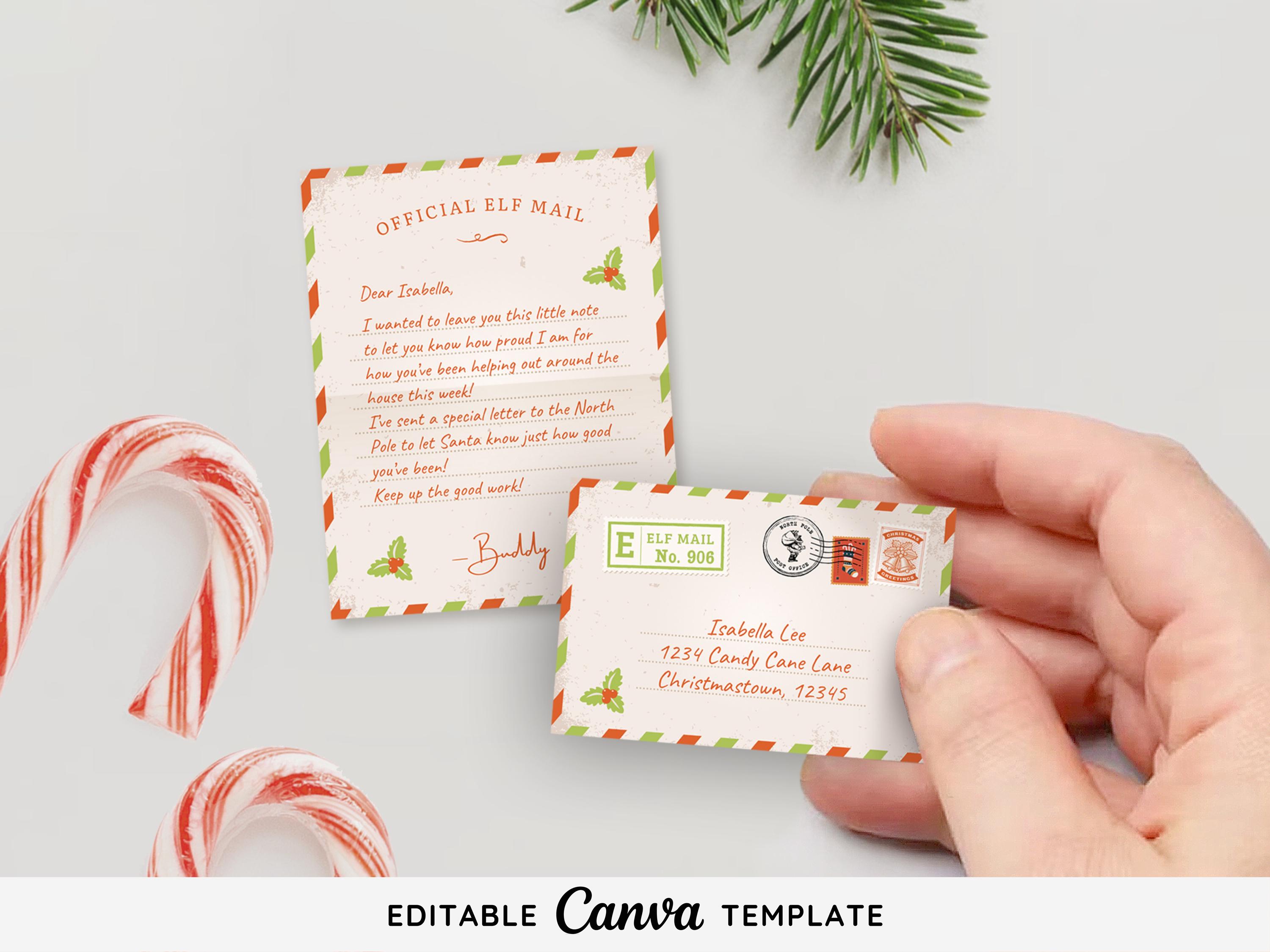 Editable Mini Elf Letter and Envelope | Printable Elf Notes | Elf ...