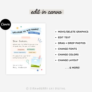 Editable Welcome Back Letter to Students Canva Template | Teacher ...