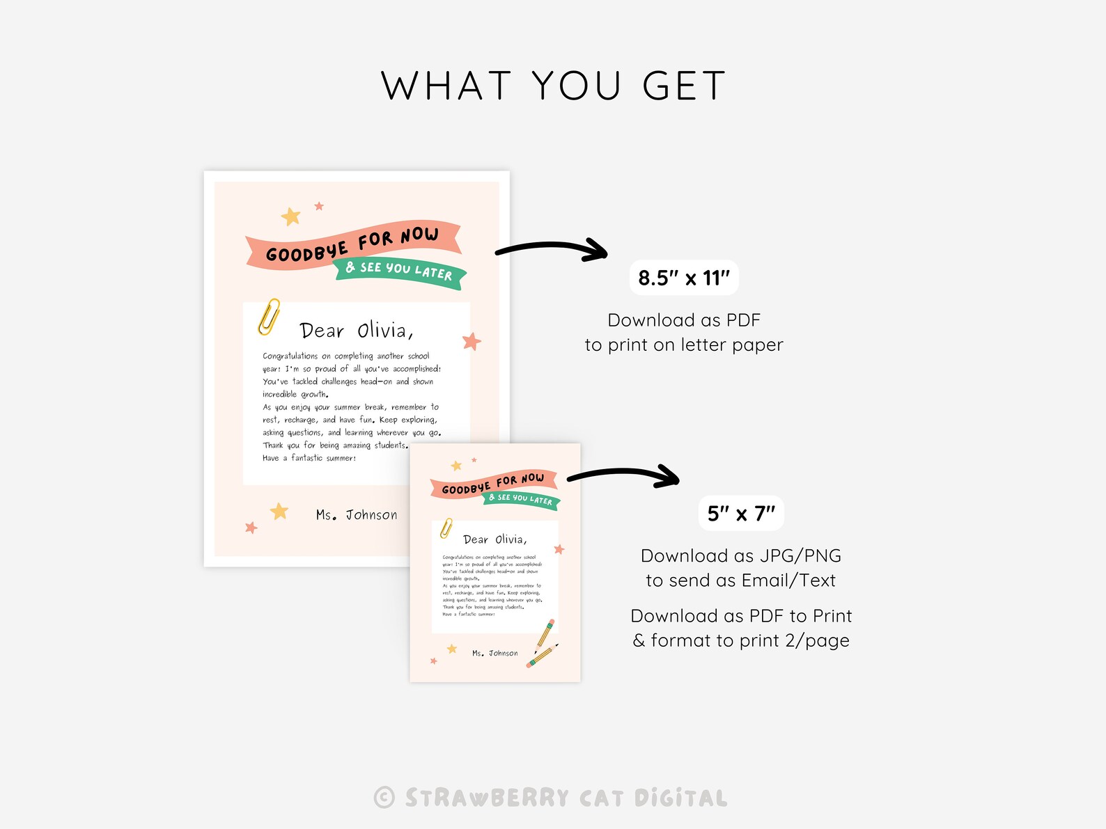 Teacher Goodbye Letter to Students Template Teacher End of School ...