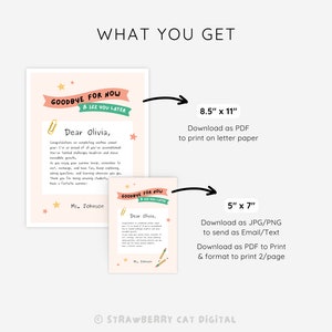 Teacher Goodbye Letter to Students Template Teacher End of School ...