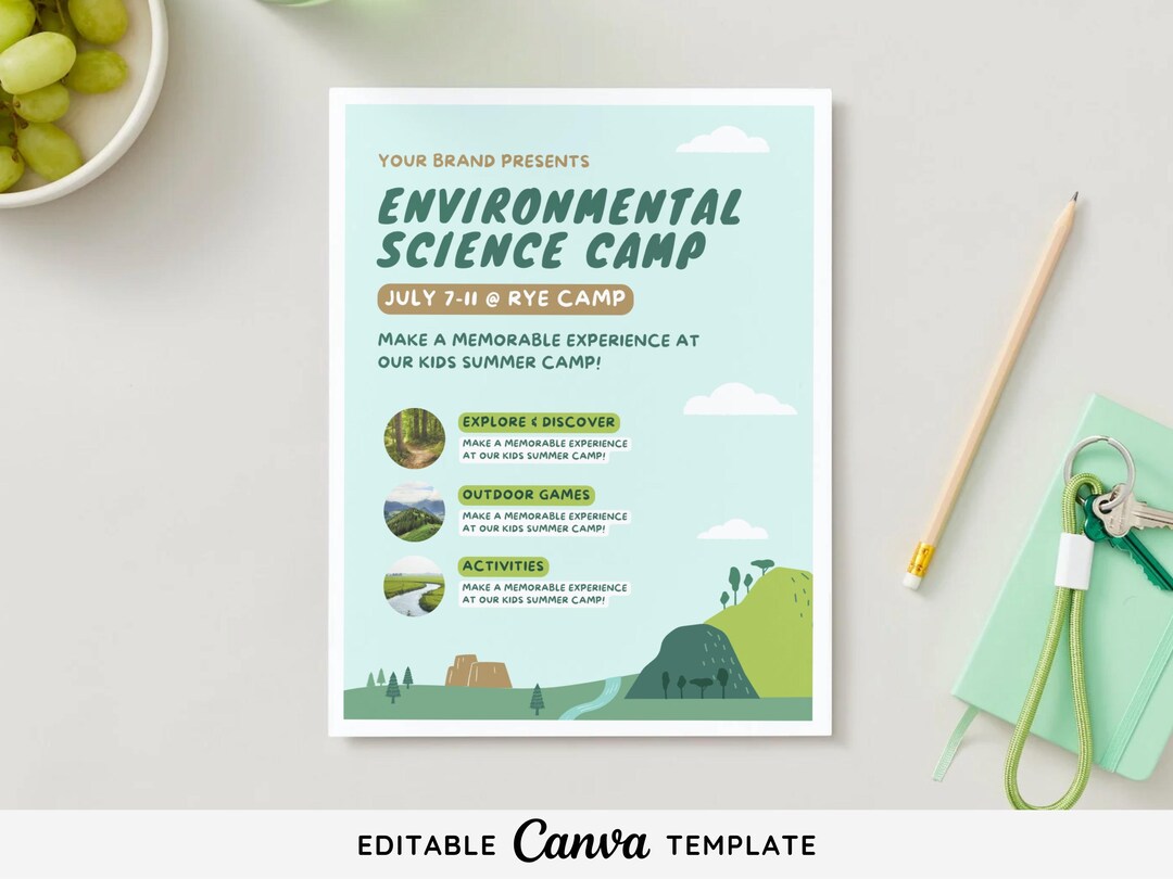 Editable Science Camp Flyer Template | Kids Summer Camp Poster ...
