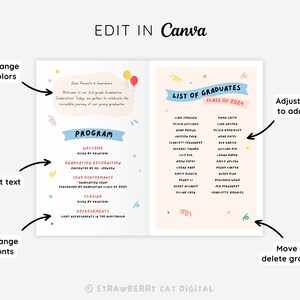 Editable Graduation Program Template Printable Ceremony Program Canva ...