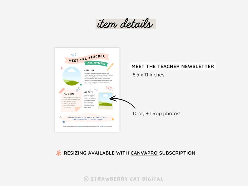 Editable Meet the Teacher Canva Template | Teacher Introduction ...