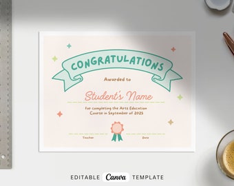 Custom Award Certificate Canva Template Bundle | Editable Digital ...