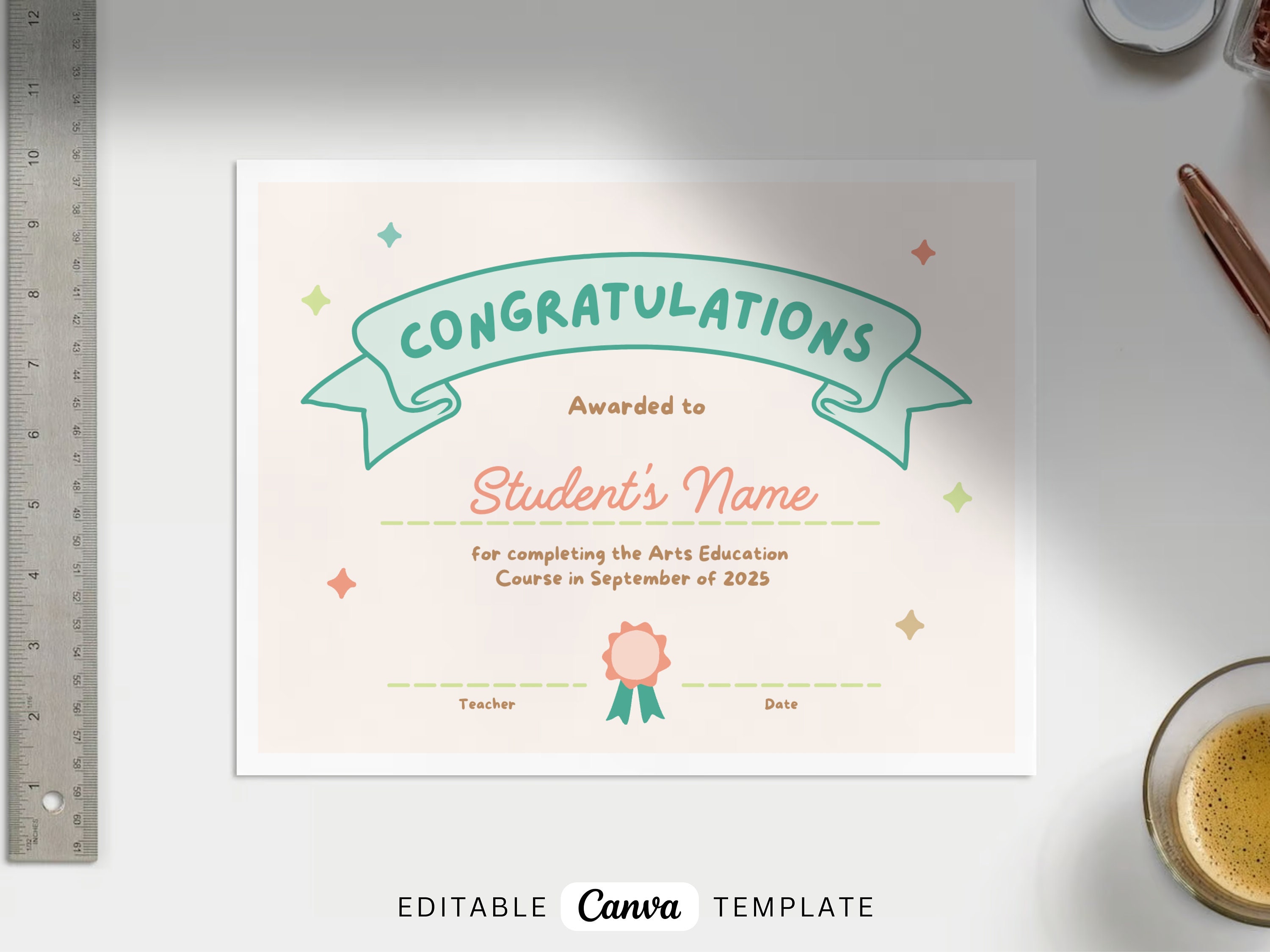 Editable Congratulations Certificate Canva Template | Congrats ...