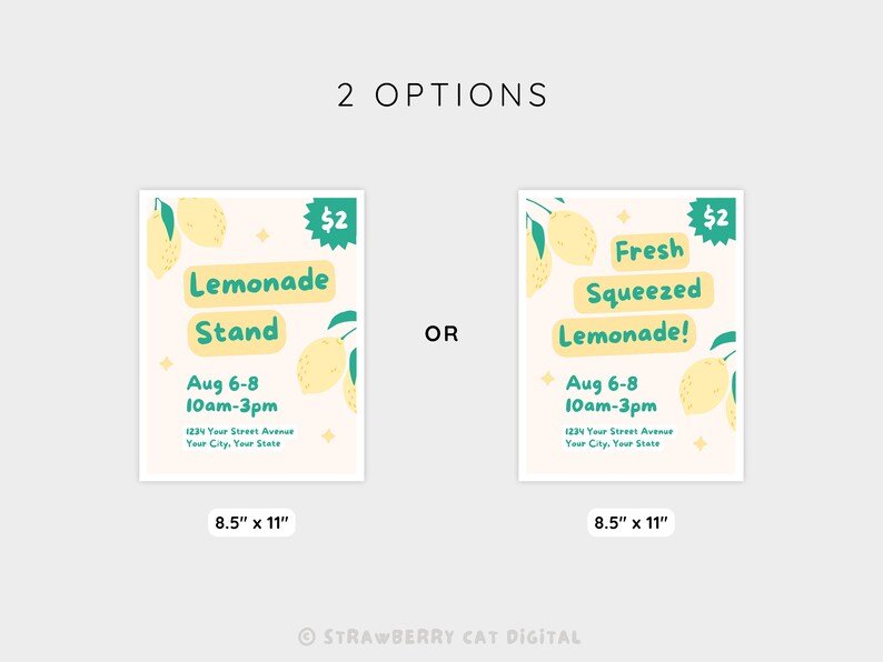 Editable Lemonade Stand Signage Template Lemonade Stand Poster ...