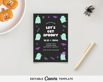 Editable Halloween Banner Canva Template | Printable Happy Halloween ...