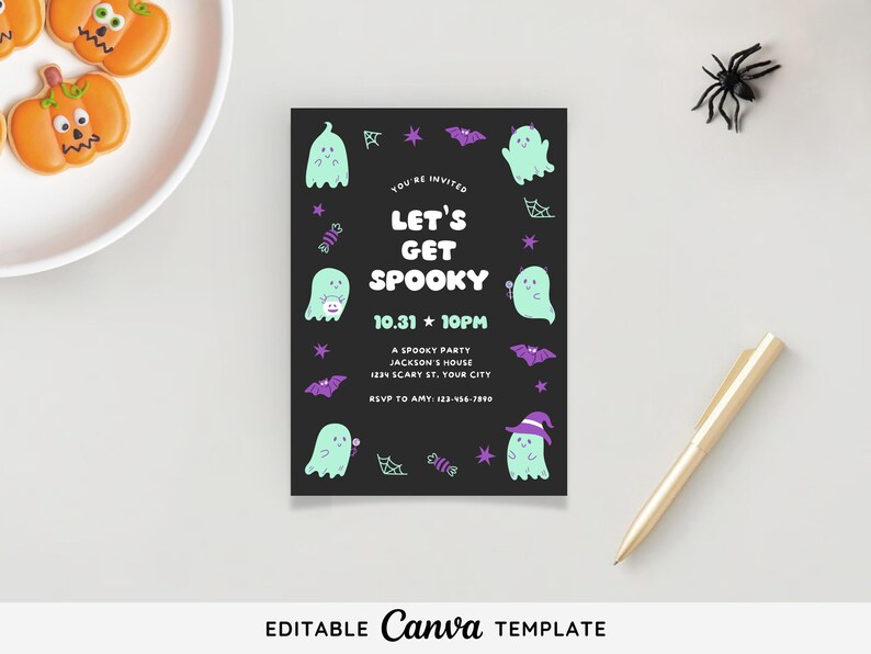 Editable Halloween Birthday Invitation Template | Halloween Party ...