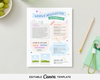 Editable September Newsletter Canva Template | Fall Newsletter Monthly ...