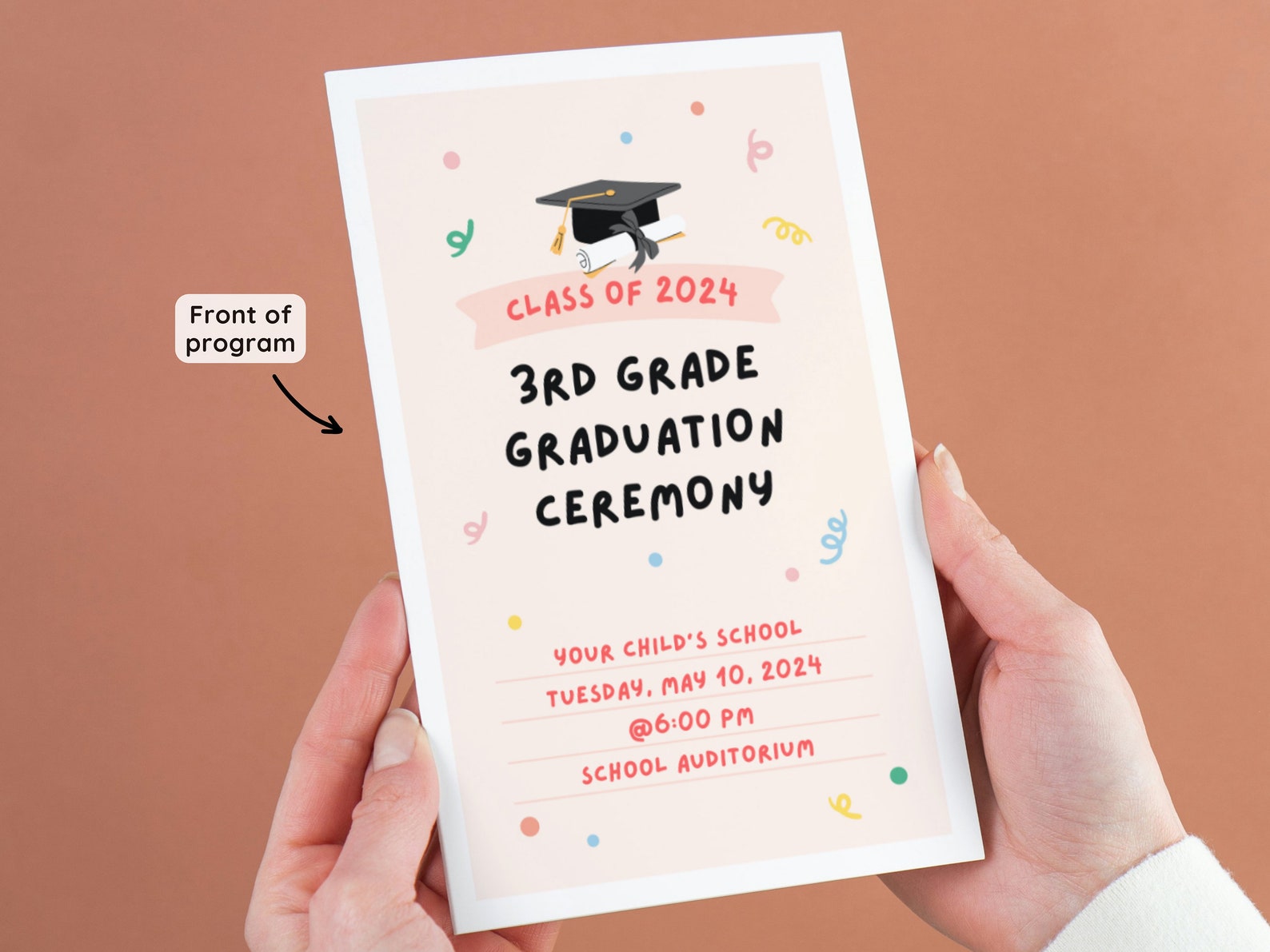 Editable Graduation Program Template Printable Ceremony Program Canva ...