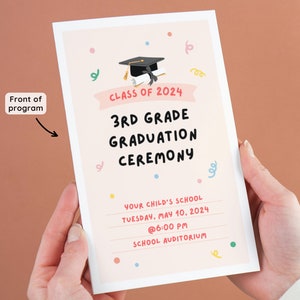 Editable Graduation Program Template Printable Ceremony Program Canva ...