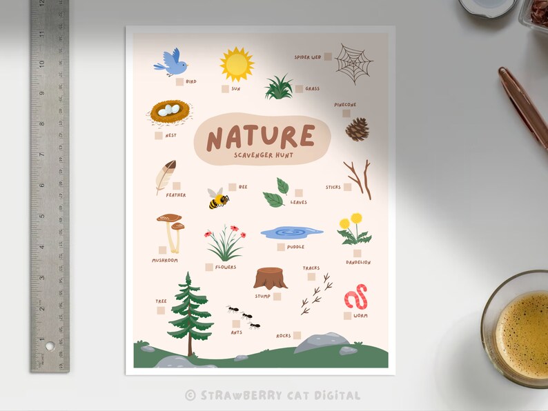 Nature Scavenger Hunt Beach Camping Scavenger Hunt for Kids Printable ...