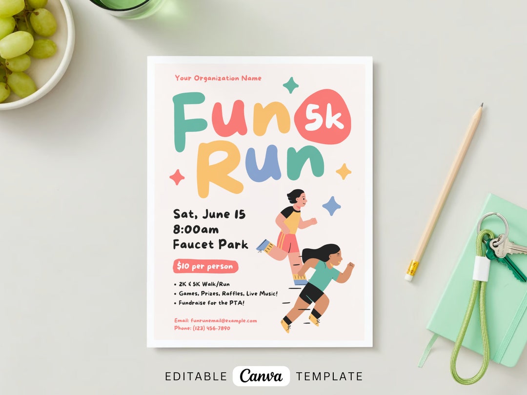 Editable Fun Run Flyer Template 5k Event Flyer Printable 5k Event ...