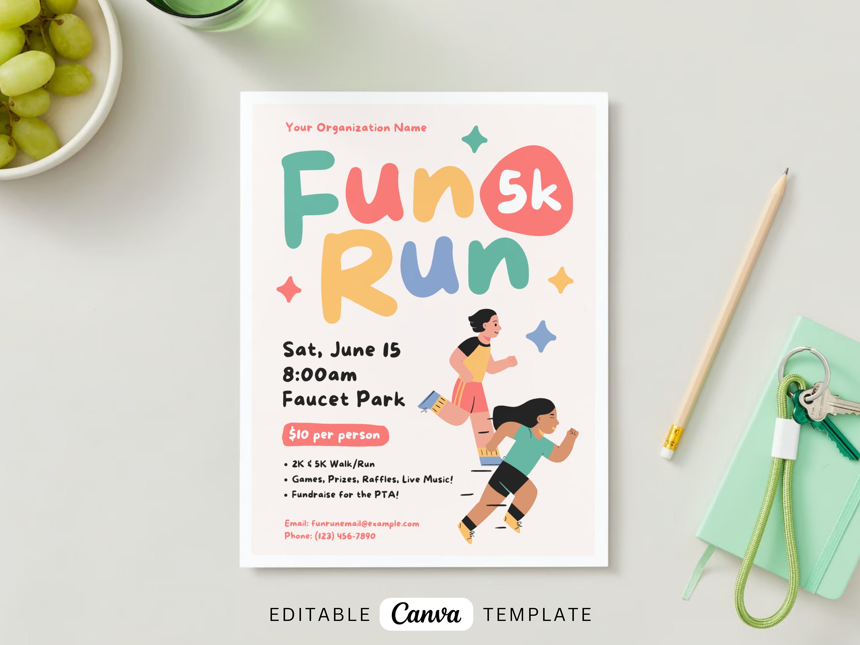 Editable Fun Run Flyer Template 5k Event Flyer Printable 5k Event ...