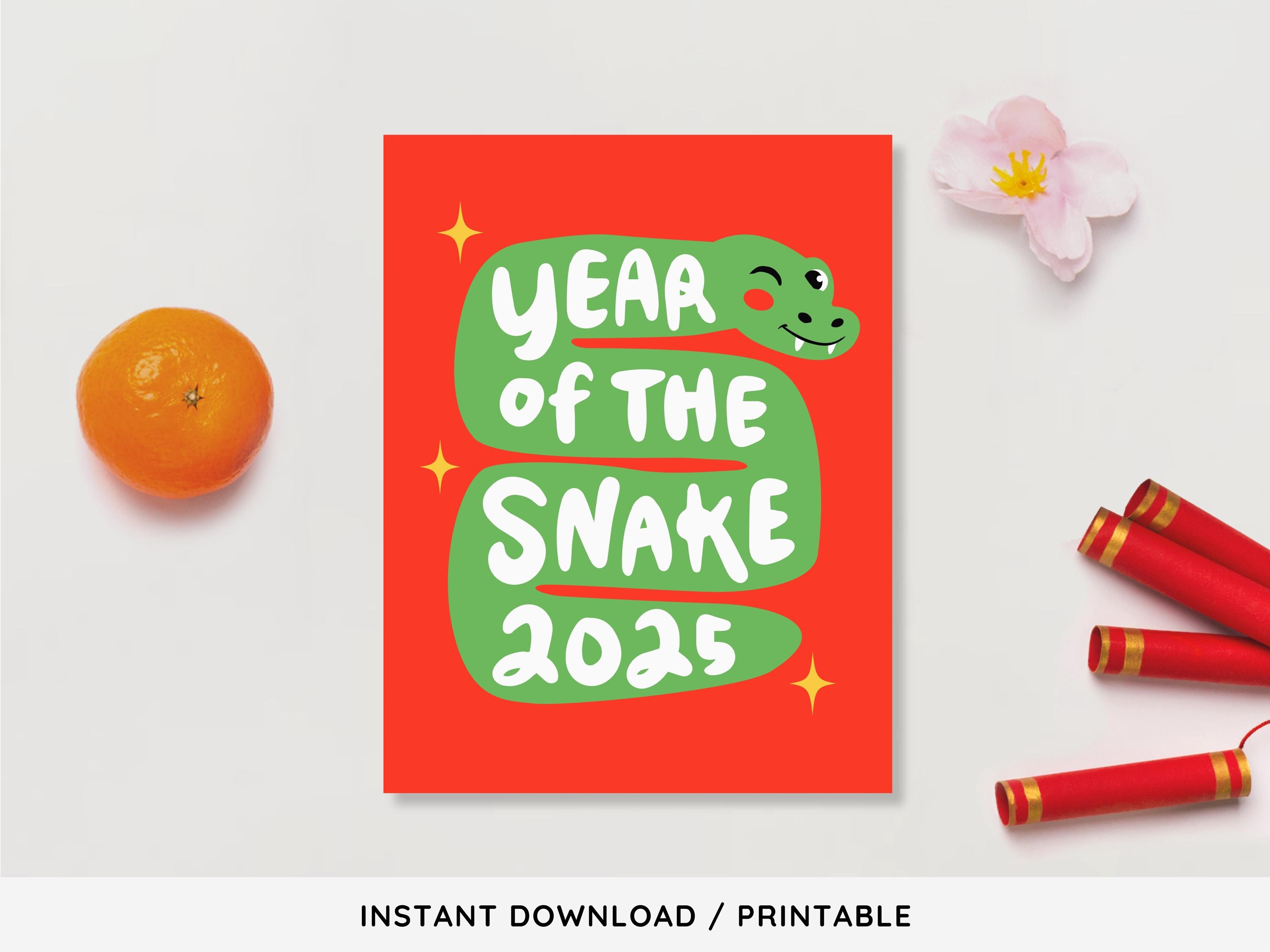 Lunar New Year Poster Printable | Year of the Snake Digital Download ...