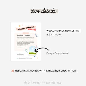 Editable Welcome Back Letter Canva Template | Teacher Introduction ...