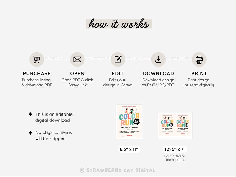Editable Color Run Flyer Template | 5k Event Flyer | Printable 5k Fun ...