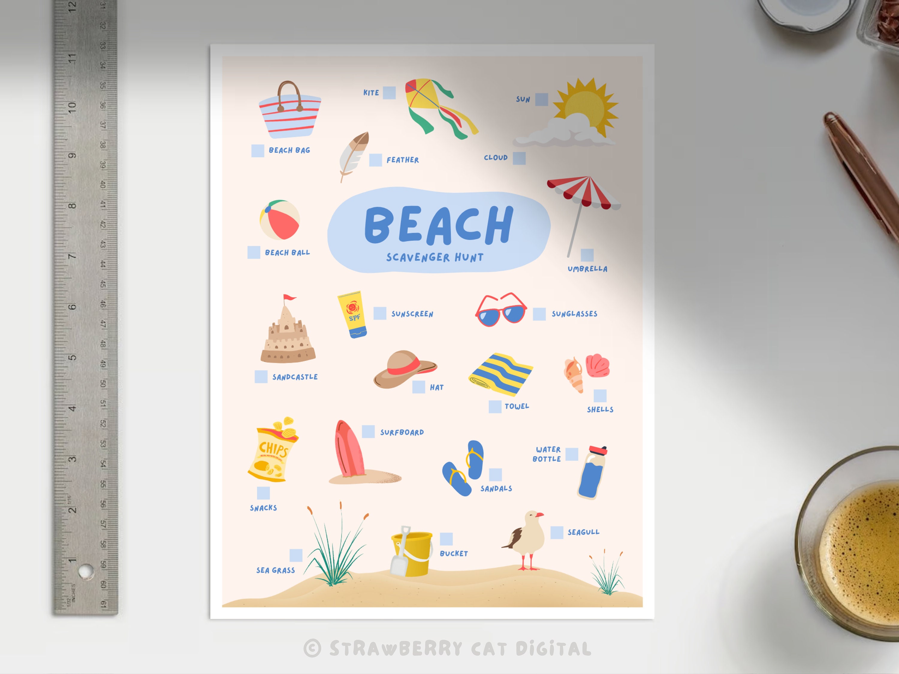 Nature Scavenger Hunt Beach Camping Scavenger Hunt for Kids Printable ...