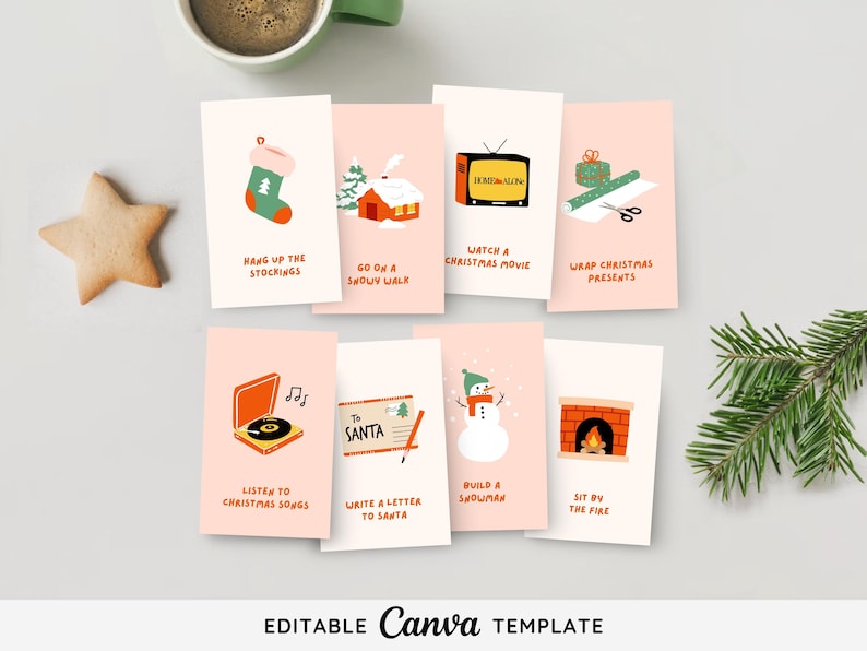 32 Advent Calendar Activity Cards | Editable Christmas Countdown Kids ...