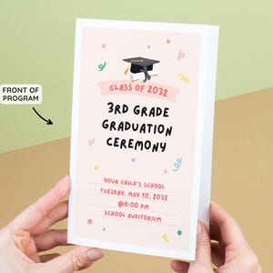 Editable Graduation Program Template | Printable Ceremony Program ...