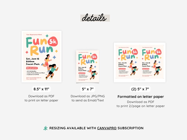 Editable Fun Run Flyer Template | 5k Event Flyer | Printable 5k Event ...