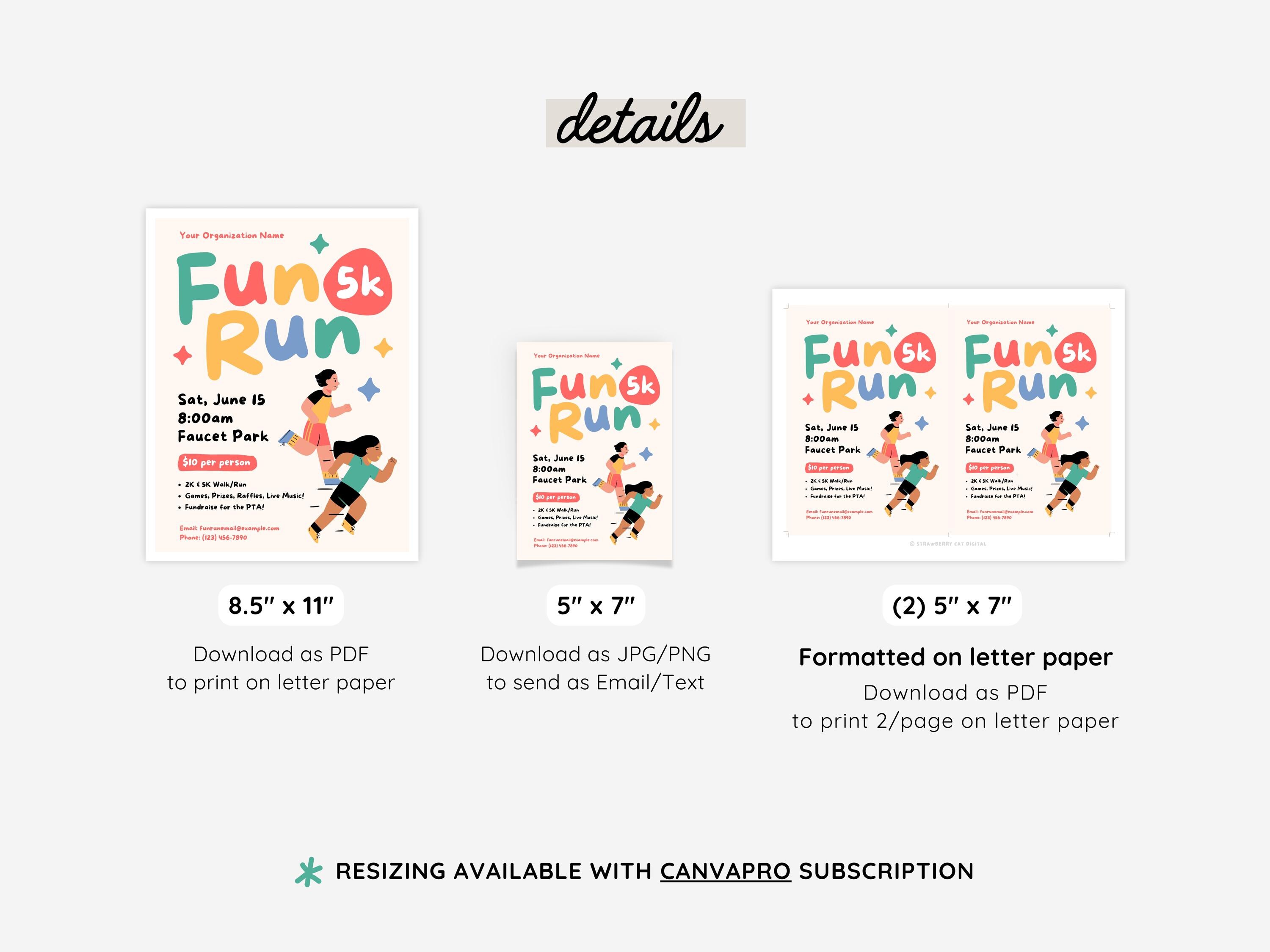 Editable Fun Run Flyer Template | 5k Event Flyer | Printable 5k Event ...