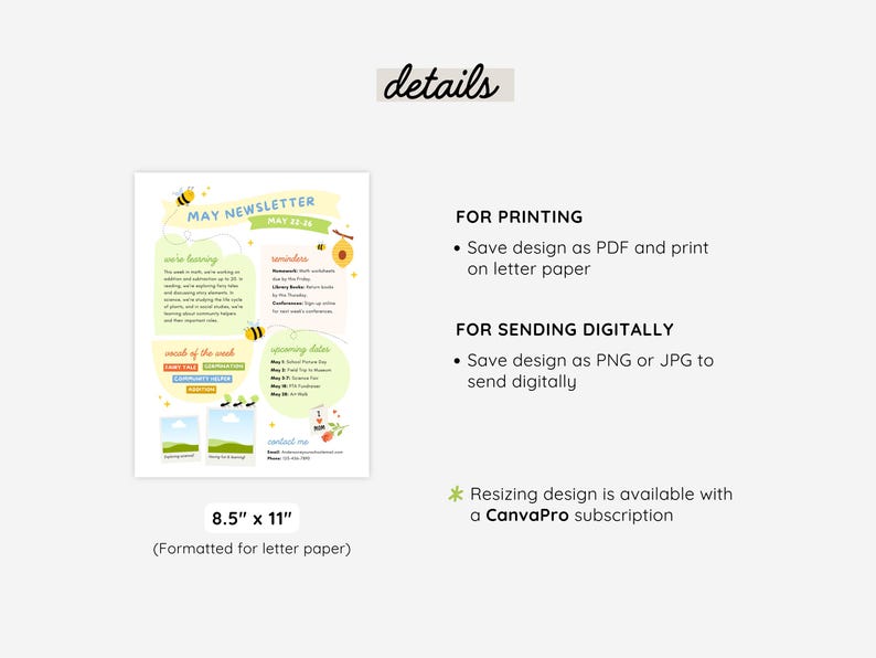 Editable May Newsletter Template | Monthly PTA PTO Newsletter | May ...
